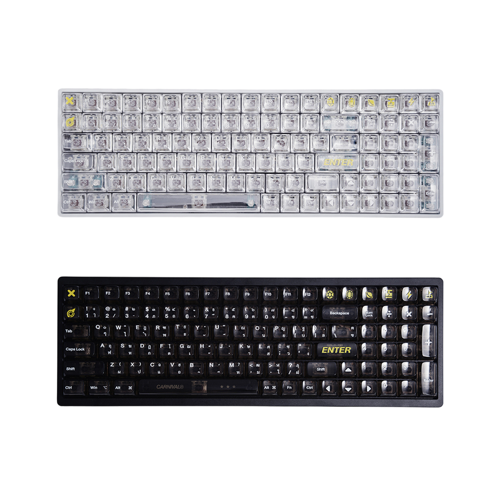 LOGA Crystal series Keycaps: 132 keys clear keycap set Transparent (GDA ...