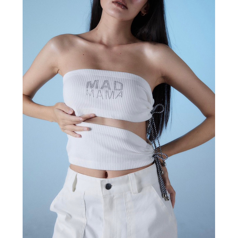 MAD MAMA-Bling Tube Top (Yang/White) | Shopee Singapore