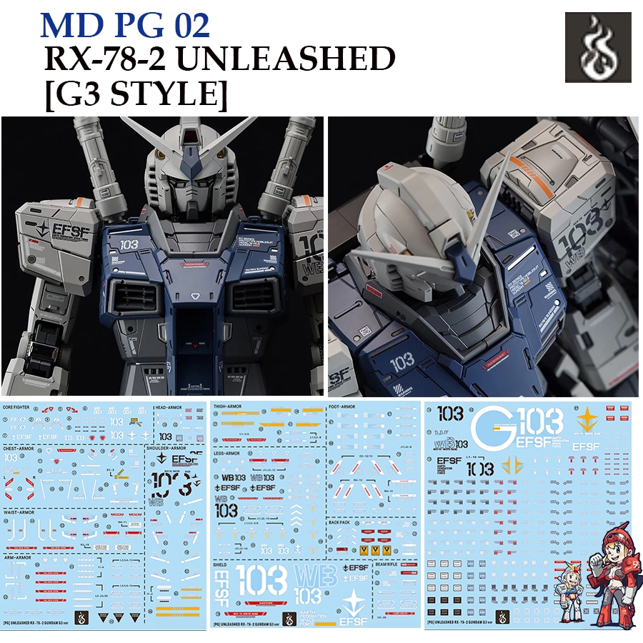 WATER DECAL [Ghost] PG02 PG 1/60 RX 78 PGU UNLEASHED RX-78-G3 [103 ...