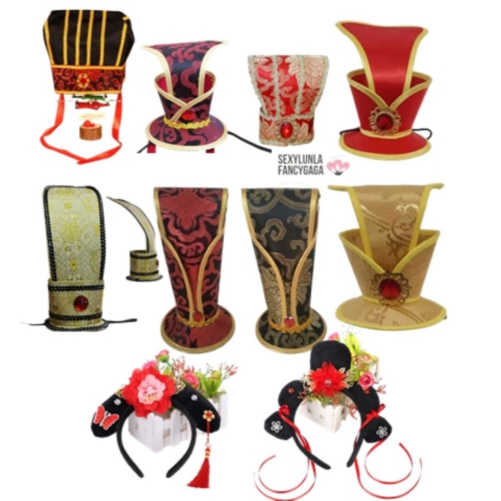 In Thailand Chinese Hat Emperor Wig Headband ac49/ac33/ac43/ac19 ...