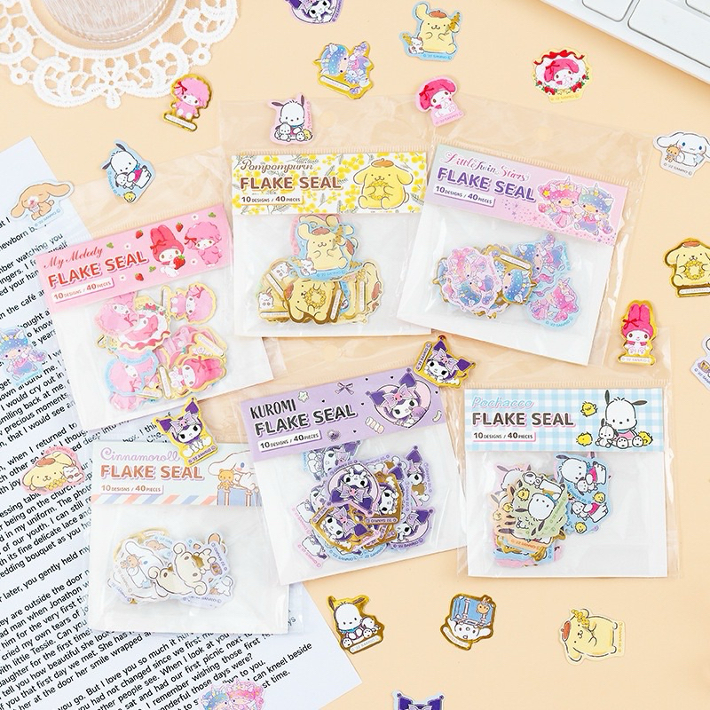 40pcs Sanrio Style Sticker Cute Stickers Sario Kitty Kuromi My Melody ...