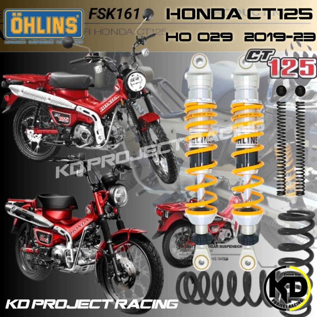 Ohlins Rear HO 029 Front Shock Absorber FSK161 Honda CT125 2020-24 ...