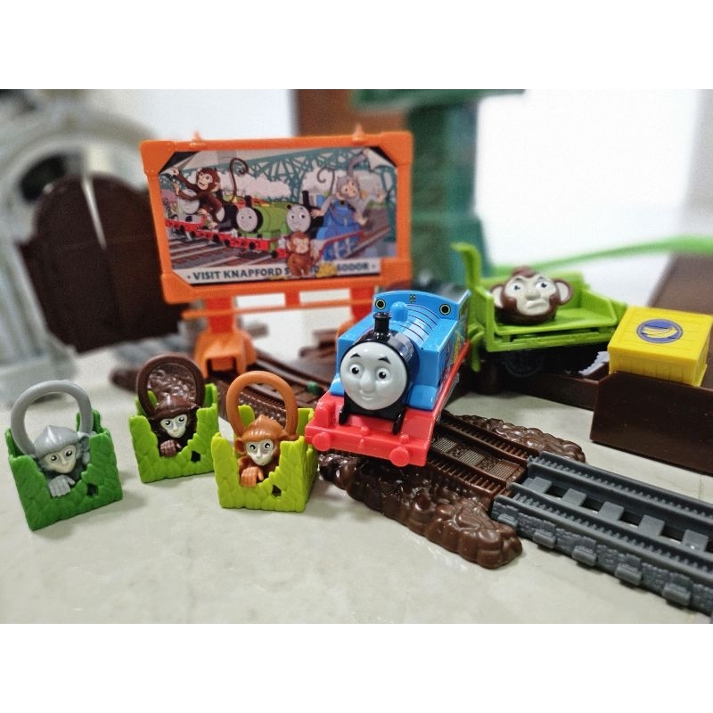 Thomas and Friends Track Master Motorized Trains Set Animal Park Monkey ...