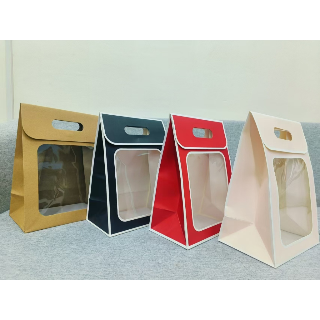 Paper Bag Transparent Window Shape With Cover Gift Display Give It To ...