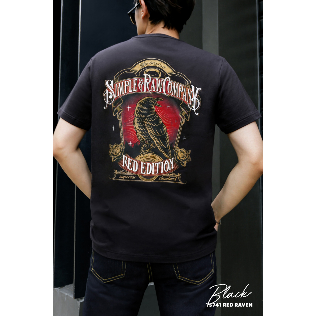 Simple&Raw-T-Shirt TS741 RED Raven (ฺ Black) | Shopee Singapore