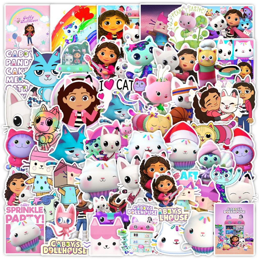 Gabby's Dollhouse USA cartoon STICKER Avengers Waterproof Stickers ...