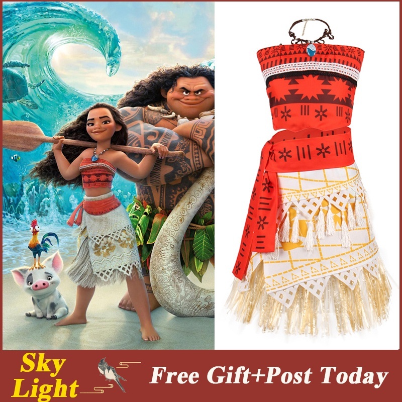 [BLR] Moana Costume Cosplay Party Beautiful Outfit For Girls | Shopee ...