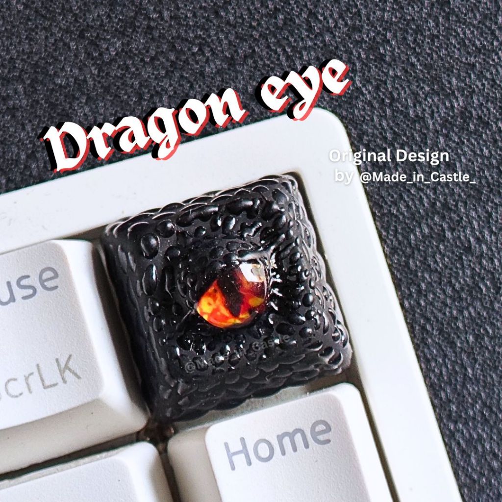 Dragon Eye Keycap|Black Handmade Keycap Artisan|Cool Black And Red ...