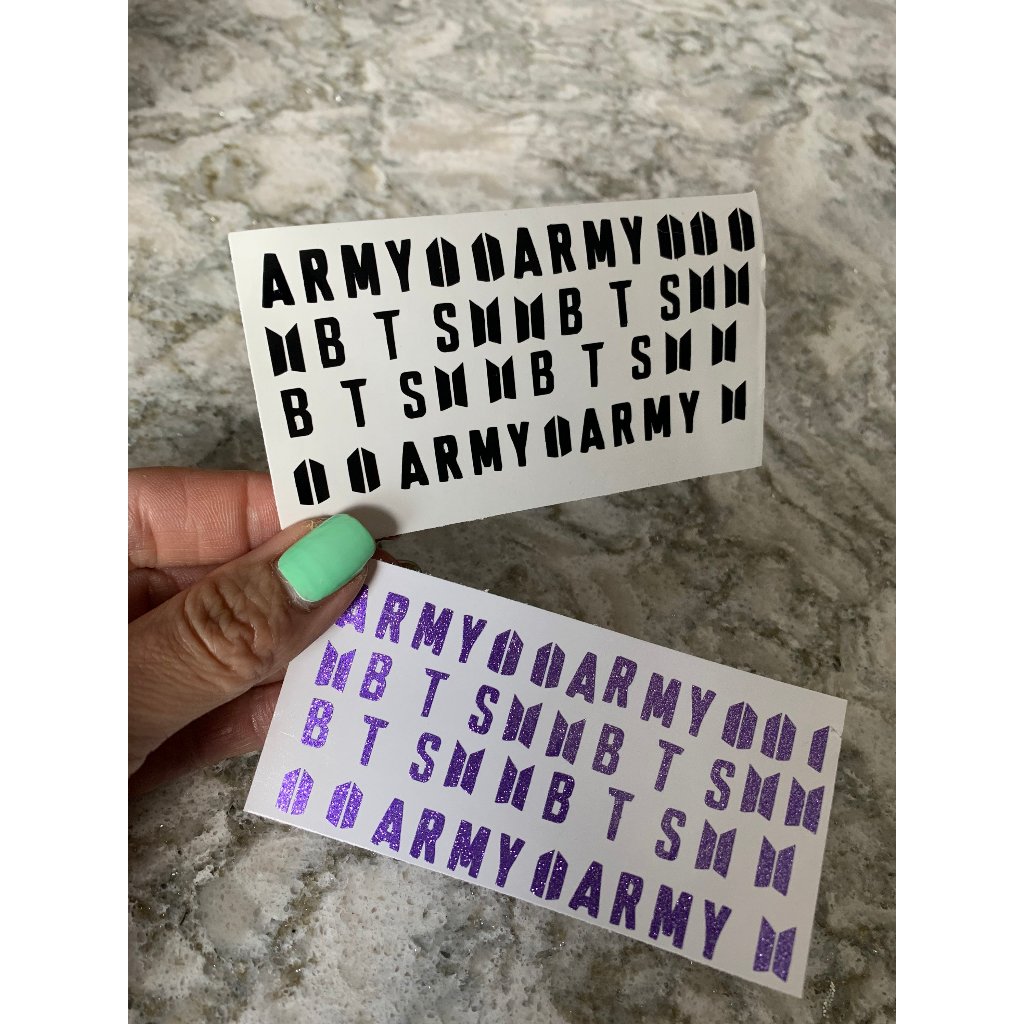 nail stickers BTS ARMY logo decals | art|extra small stickers| | Shopee ...