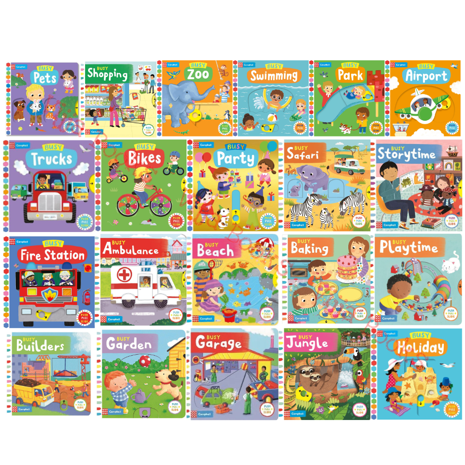 Busy Board book push pull slide Children's Books Picture English Scroll ...