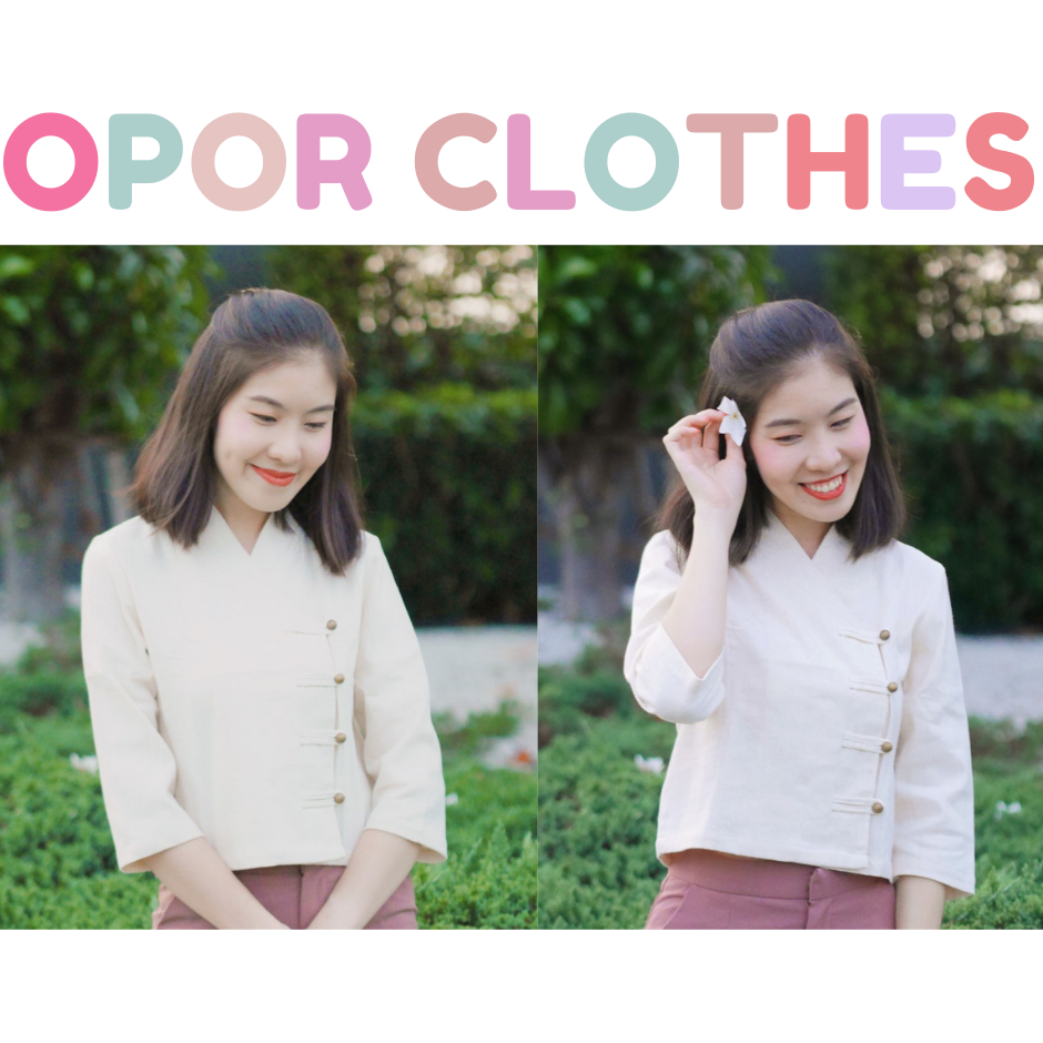 Hanbok Shirt With Buttons And Three-Quarter Sleeves K-001 | Shopee ...