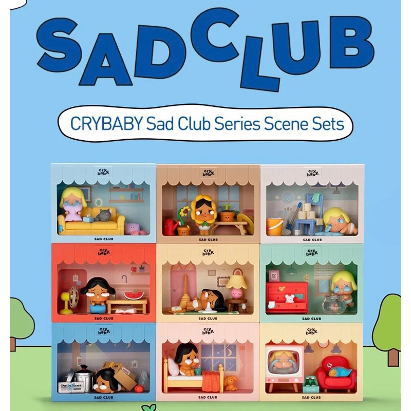 POP MART-CRYBABY Sad Club Series Scene Sets A Check Card Not Unwrapped ...