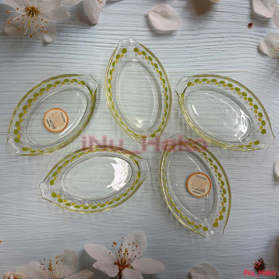 Pyrex Glass Bowl Set With Handle Decorated With Colorful Polka Dots In ...