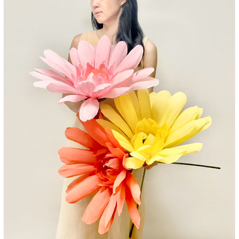 Gerbera flower 50cm Long Stem 70-80cm Giant paper | Shopee Singapore