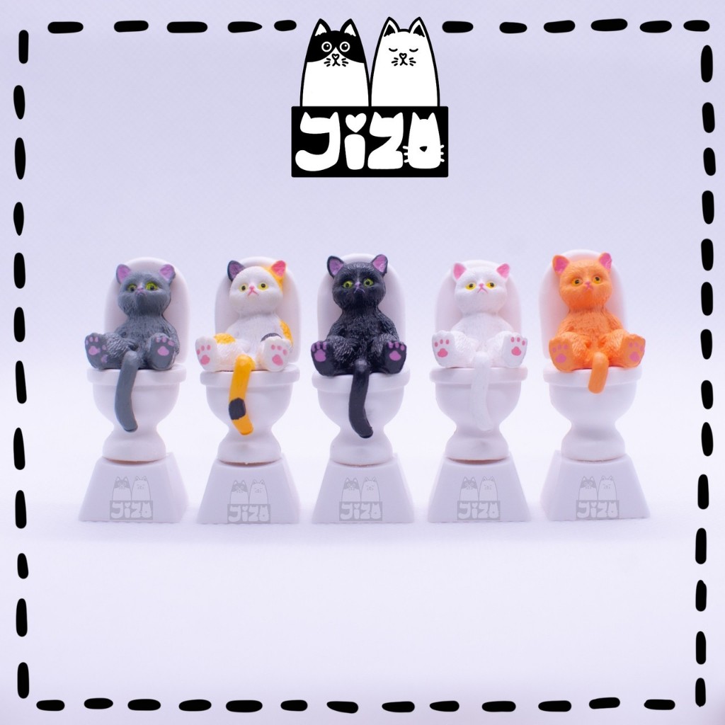 Keycap Cat On The Toilet Keyboard Sitting The Mm. (Free Gift Provided ...