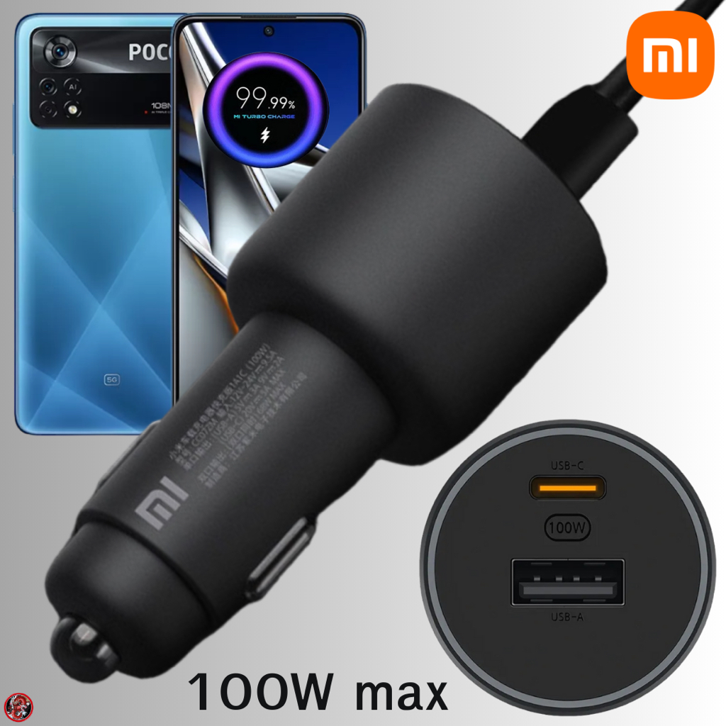 POCO Car Charger 100W Max Turbo Charging Duo-Port Usb-C+Usb-A Ultra ...