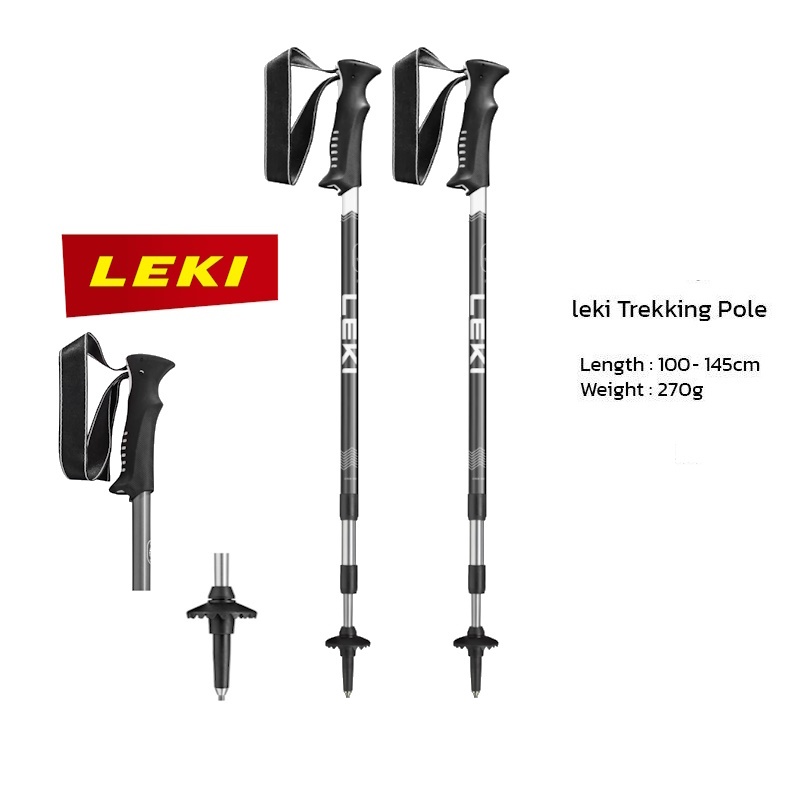 Leki Hiking Pole Walking Stick Voyager Trekking Poles In Silver Gray ...