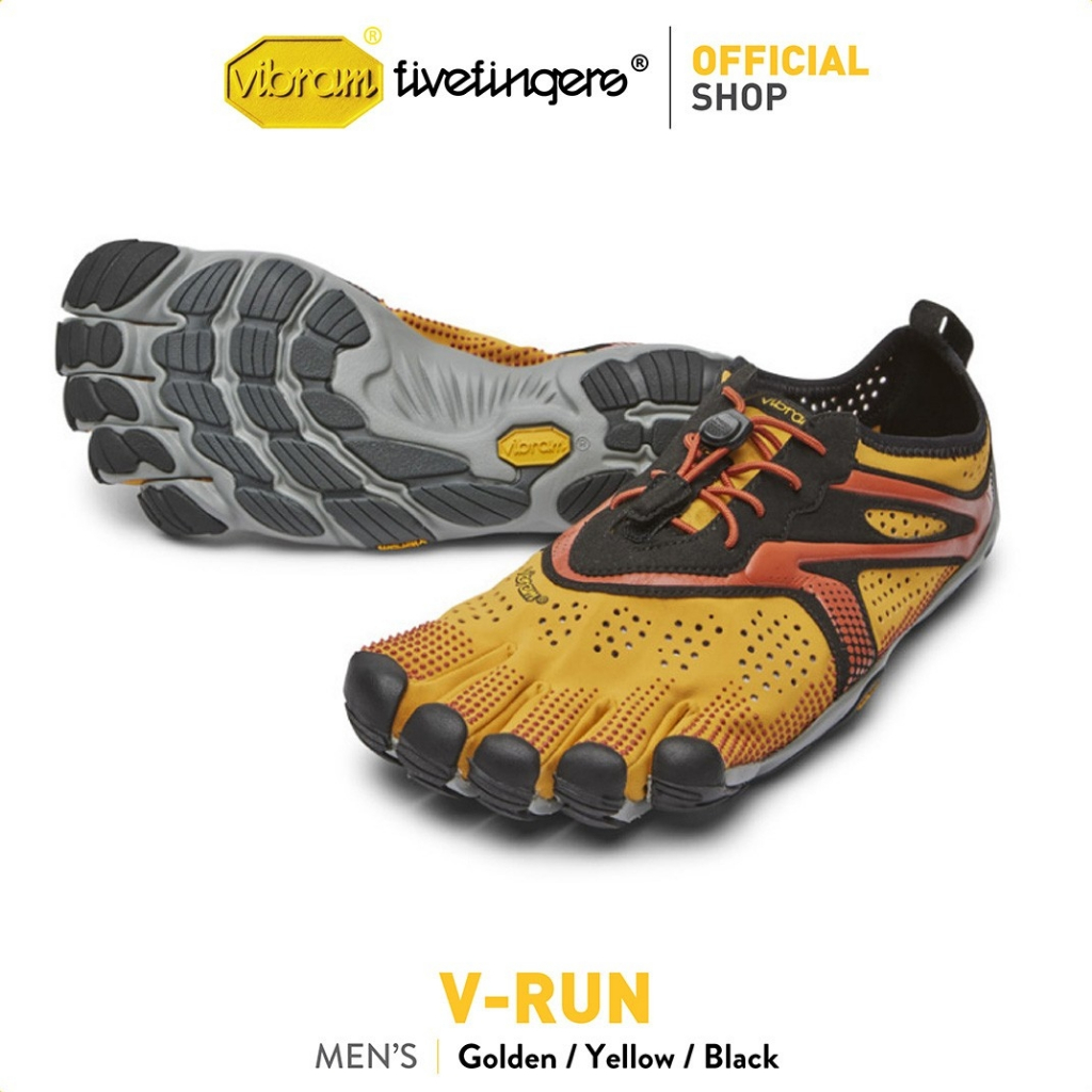 Vibram FiveFingers Men Shoes V-Run (Golden/Yellow/Black)-23M7002 ...