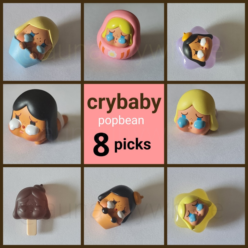 Combination Set [8 Types 8 Pieces] Minifigure Cry baby POPMART Pop bean ...