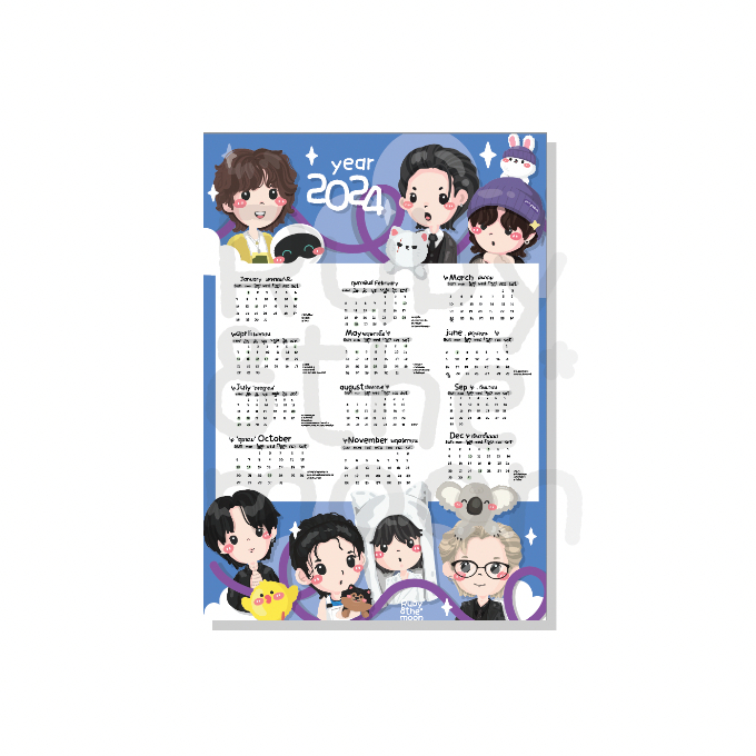 Calendar 2024 BTS-2024 Poster Size A3 (BTS fanart Design) | Shopee ...