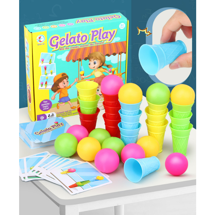 Toy Gelato Play Ice Cream Game Brain Training Agility Color Sorting ...