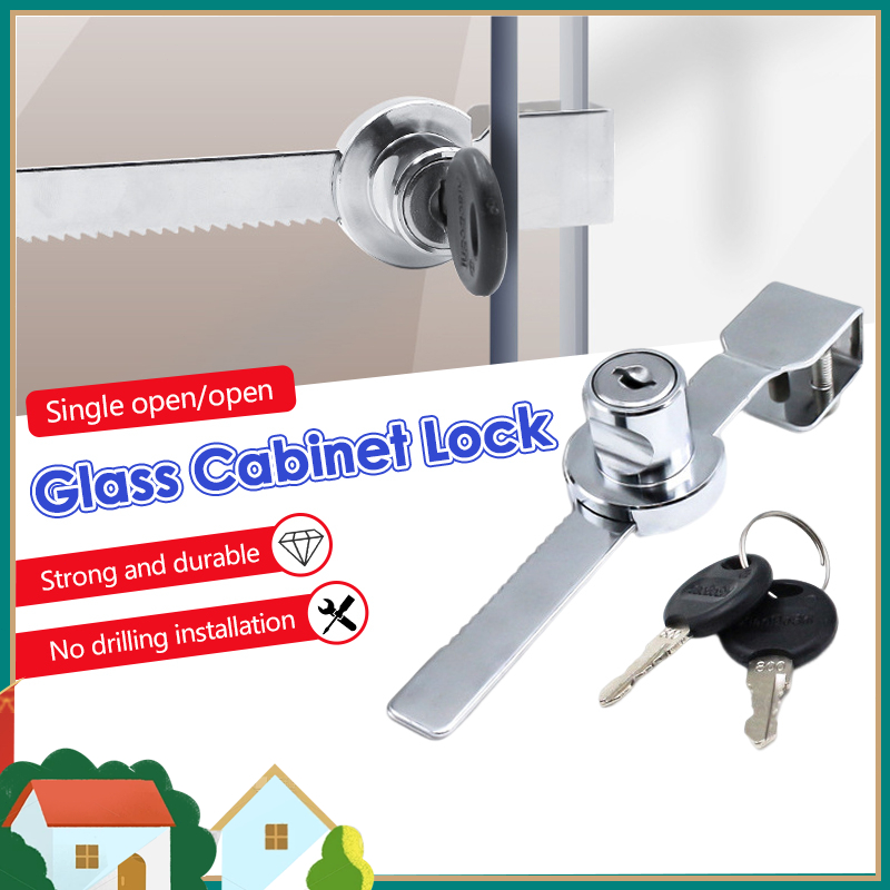 Glass Lock Padlock Cabinet Sliding Door Comes With A Key In The Set ...