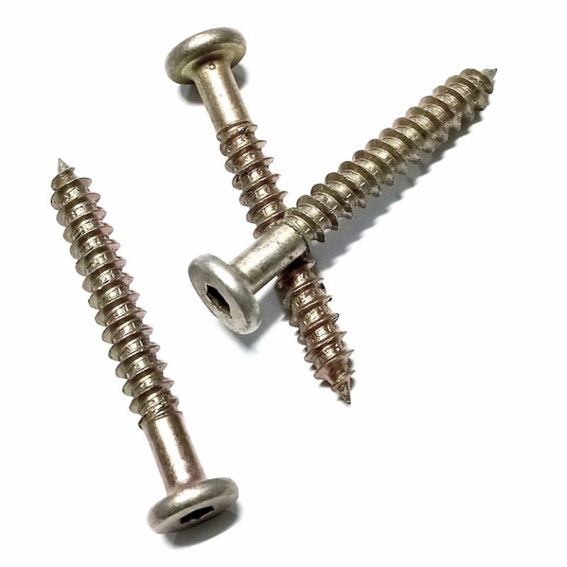 Wood Screw Self-Tapping Nut Flat Round Head Six 6-Square Socket 1⁄4"X2 ...