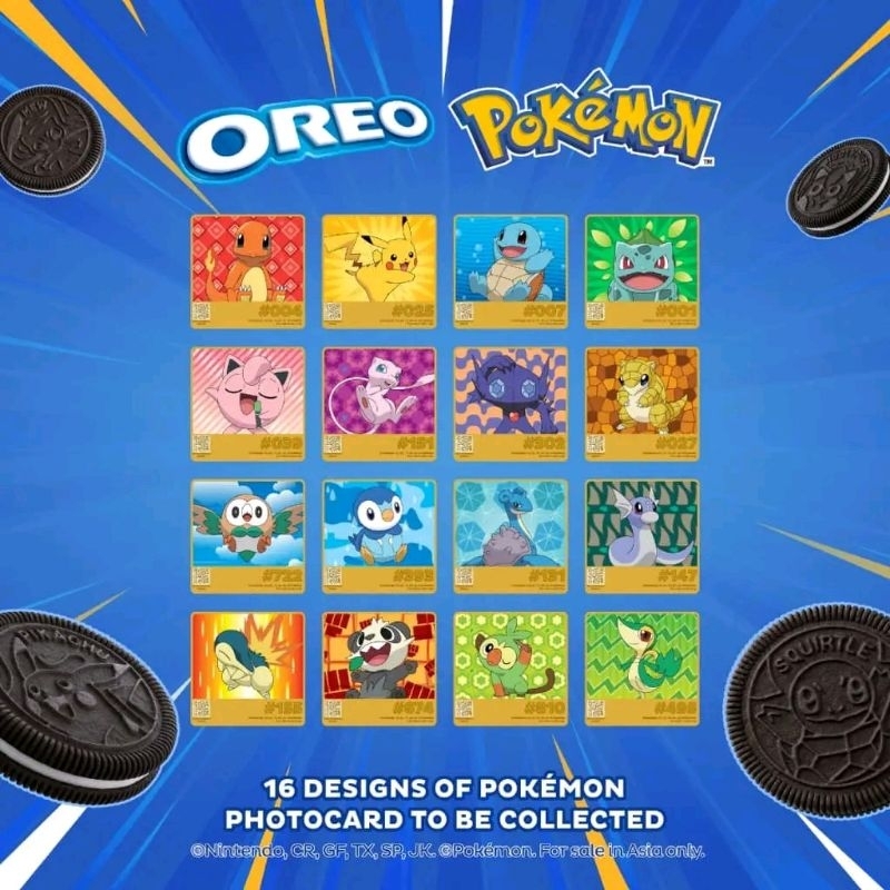 OREO x Pokémon Poke Card Mon Boon 16 Types Of | Shopee Singapore