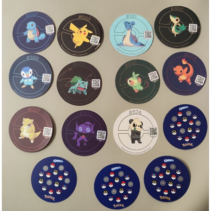 Oreo x Pokémon Pokemon Cards There Are 16 Types And Round Coin ...