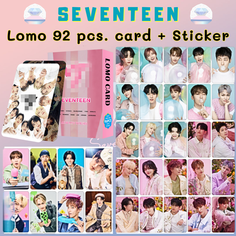 SEVENTEEN Lomo Card 92 pcs. 2-Sided Color Printing With Sticker 32 ...