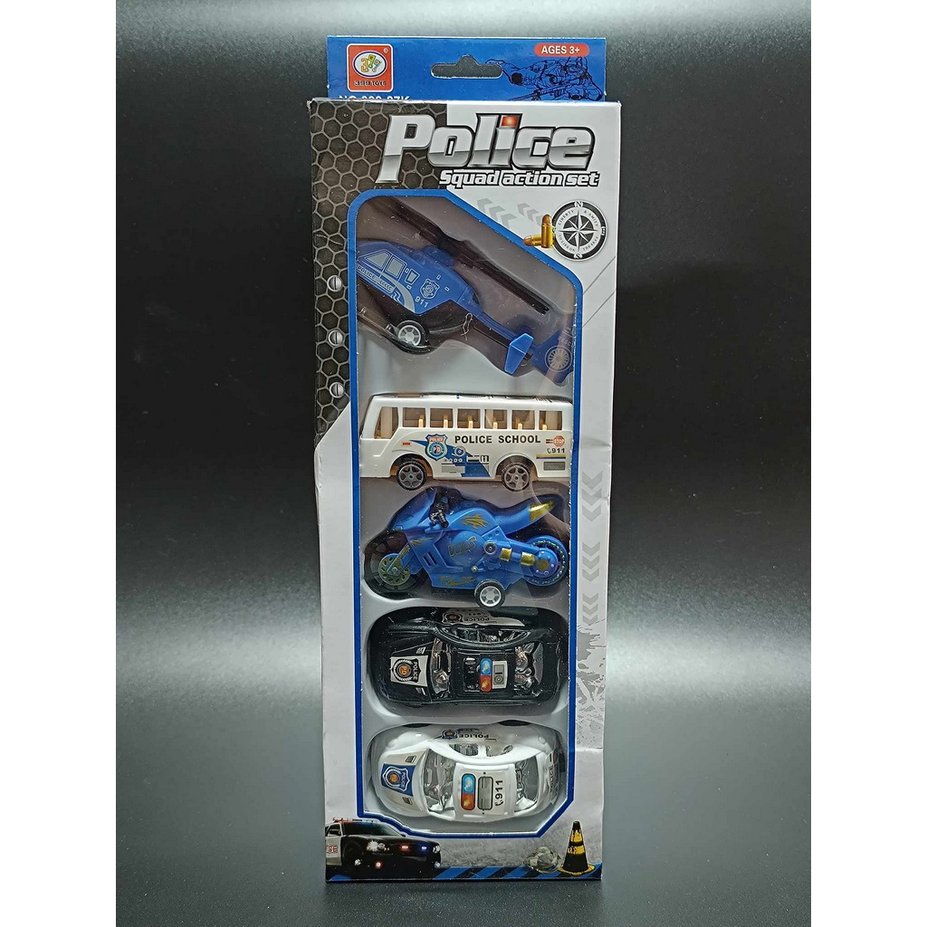 5 Police Vehicles Set pull back System (Sent From Thailand) | Shopee ...