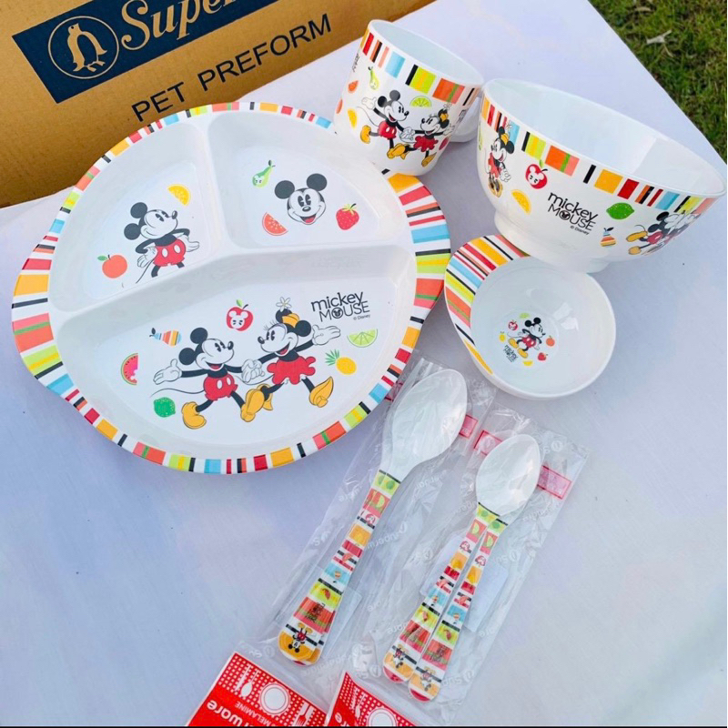 Plate Bowl Cutlery Glass Mickey Mouse Melamine Superware (Grade A ...