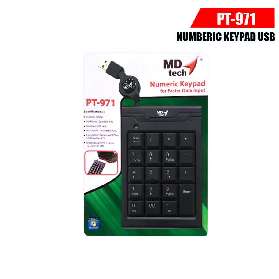 MD-TECH PT-971 USB Numeric Keypad (Wired Keep) | Shopee Singapore