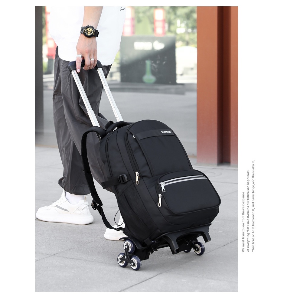 Backpack Model 8137 School Bag With 6 Wheels/Large Wheels For Black ...