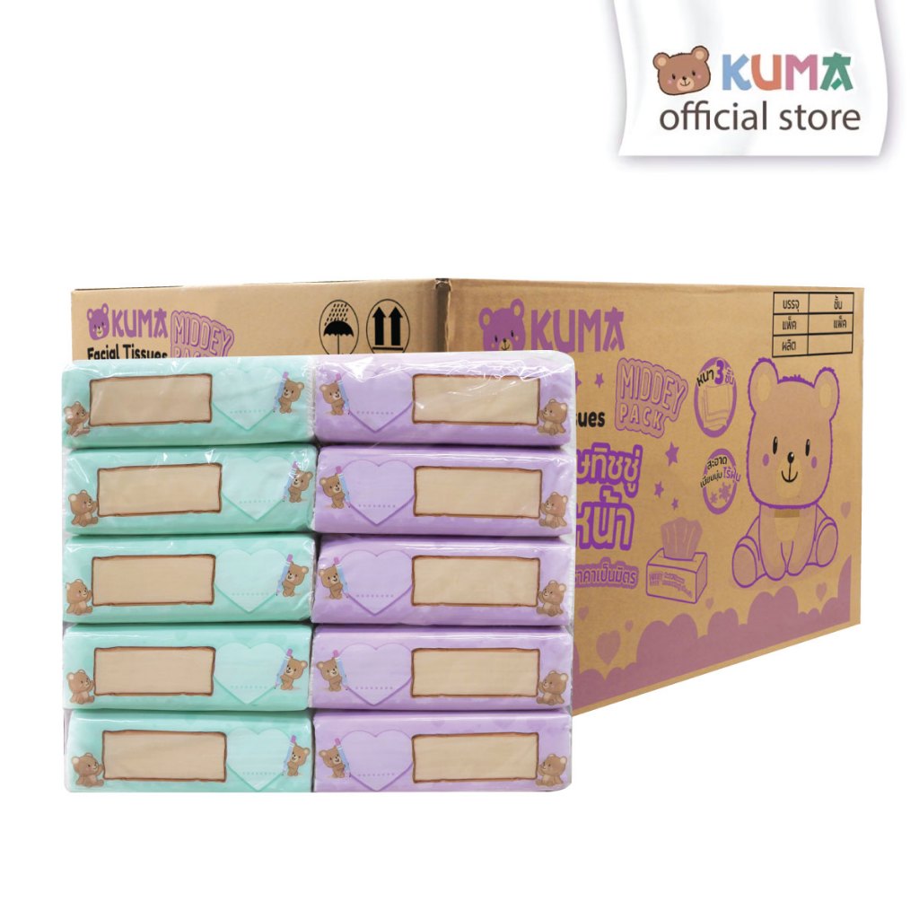 KUMA Facial Tissue Middley PACK: 1 Case (100 Packs) | Shopee Singapore