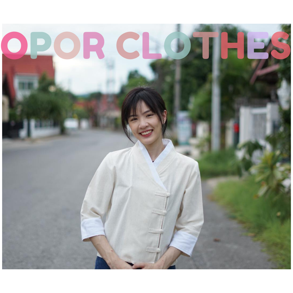 Hanbok Button-Two-Tone Top-Raw K-028 | Shopee Singapore