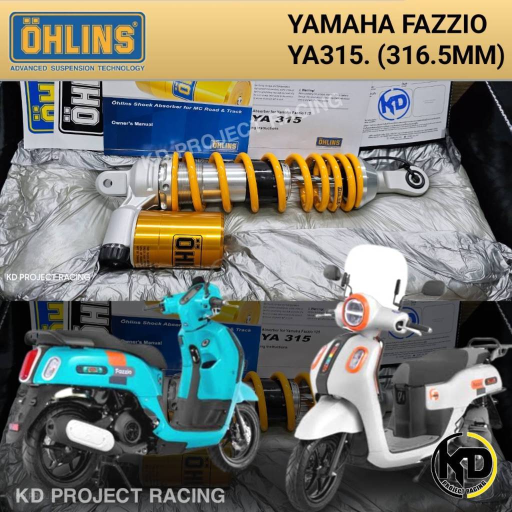 Rear Shock Ohlins YA315 Yamaha Fazzio125 Straight Oblique Gearbox Model ...