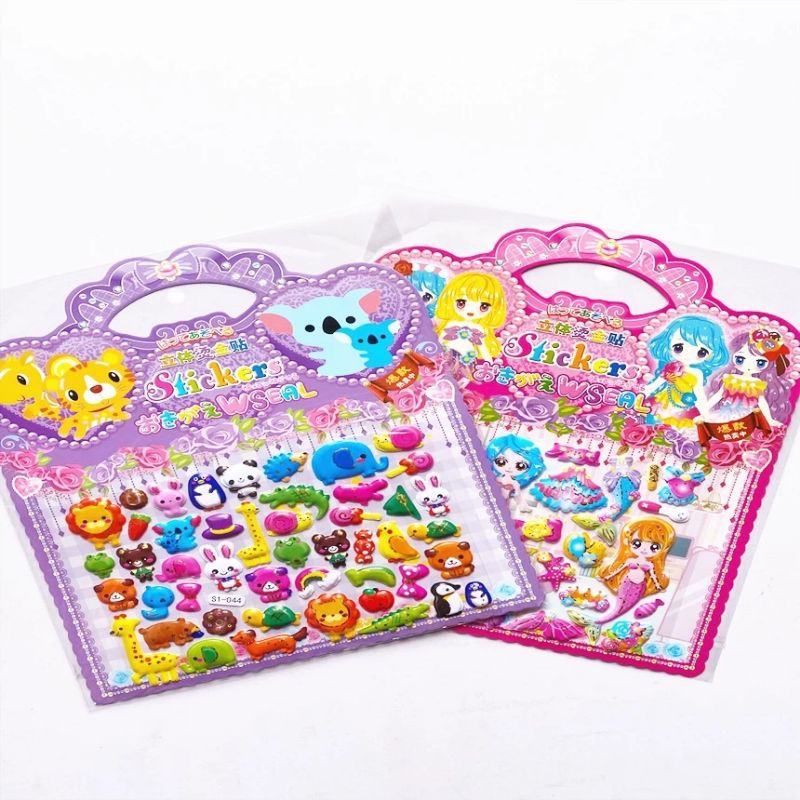Embossed Bag Stickers Random Cute Patterns (1 Sheet) | Shopee Singapore