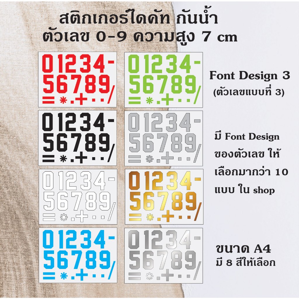 PVC Die-Cut Sticker Waterproof Numbers 1-9 With A Car Mark Sign Board ...
