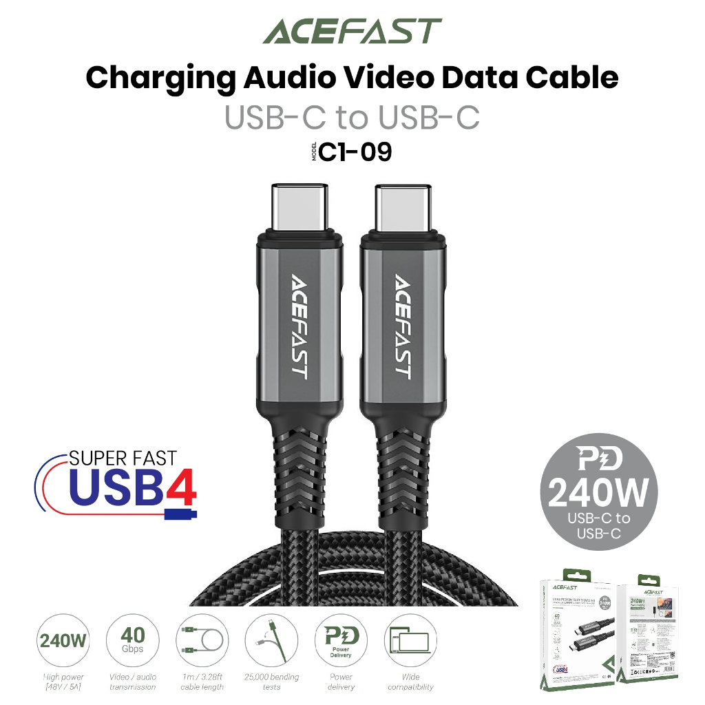 Charging Audio Video Data Cable C1-09 USB-C to PD240W Masa Car Can Be ...