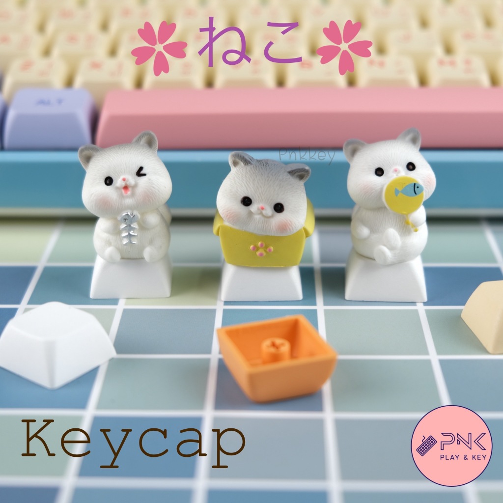 Keycap Neko Cute Cat Keycaps Artisan Mechanical XDA Custom Handmade ...