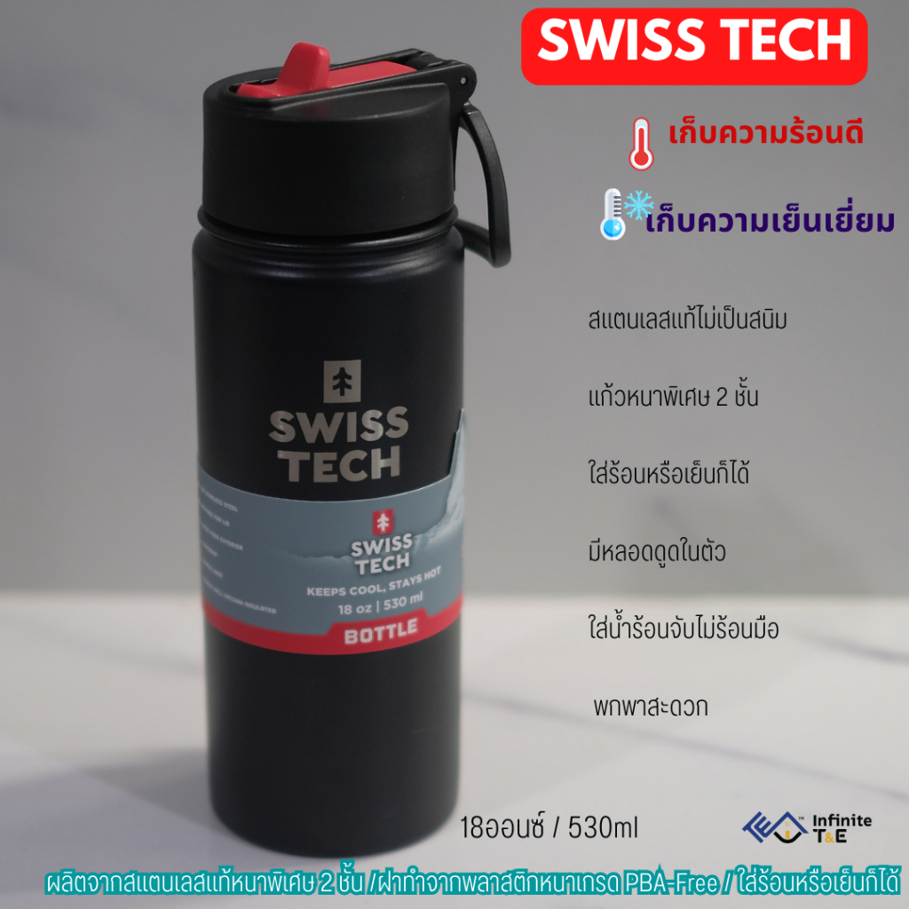 [New Model] With Swiss Tech Authentic Cold Storage Water Bottle. Black ...