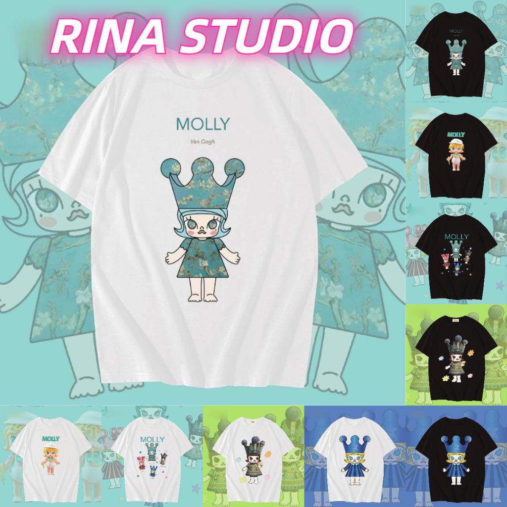 & COD RINA STUDIO Oversized T-Shirt Korean Cotton1 Molly Pop Mart | Shopee Singapore