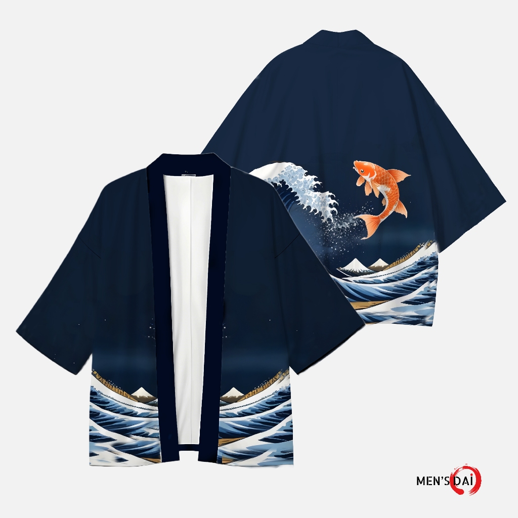 New Arrival Japan Yukata Haori Sea Koi Robe Japanese Style Comfortable ...