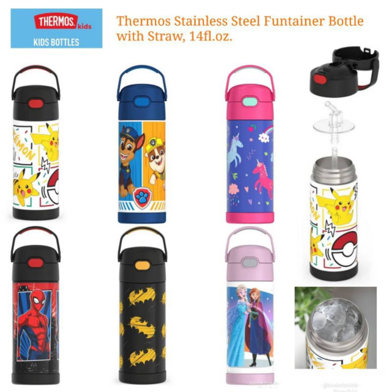 NEW!! Thermos Stainless Steel Bottle with straw 14 oz. Temperature ...