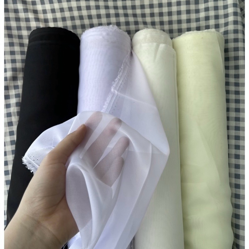 Thai Chiffon Fabric (Width 115cm) Transparent See-Through Thin Drapes ...