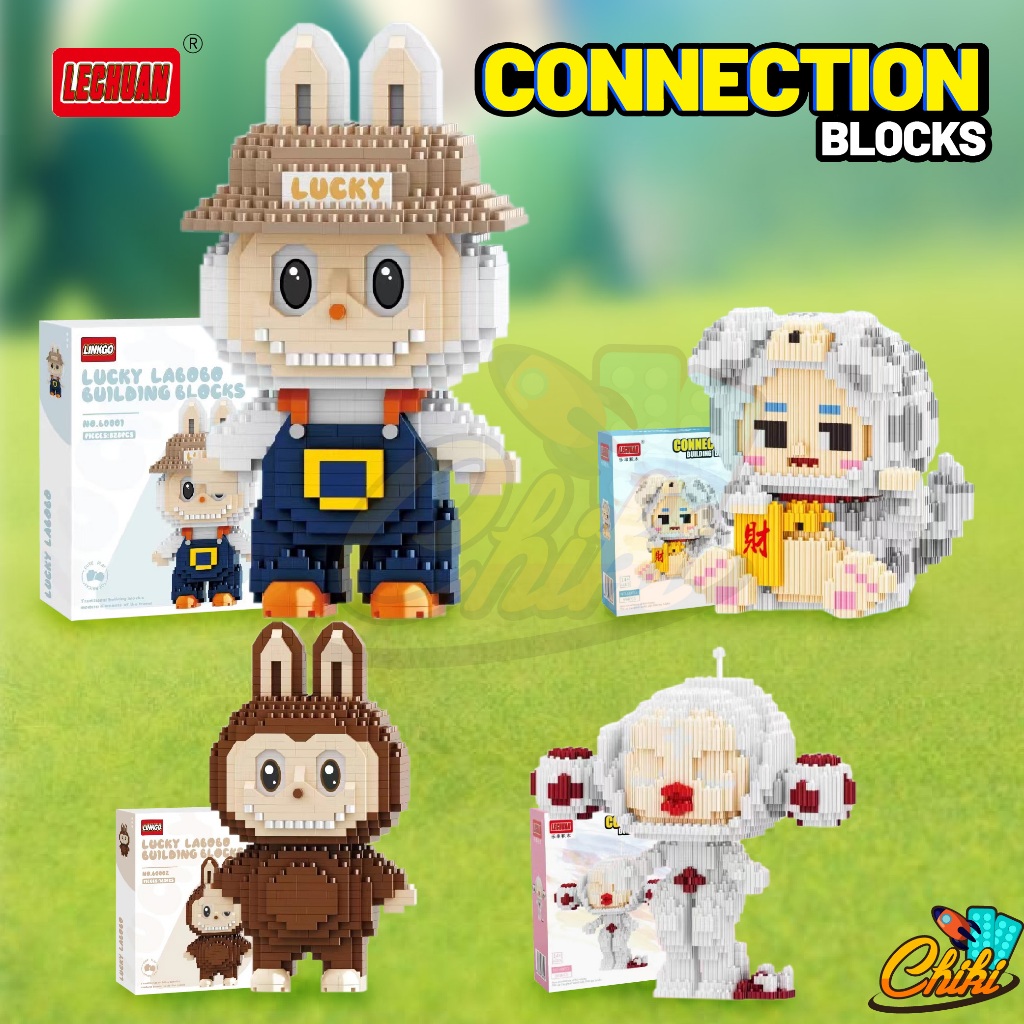 Linkgo kimmon Skullpanda Labubu Nanoblock There Are Many Types Of ...