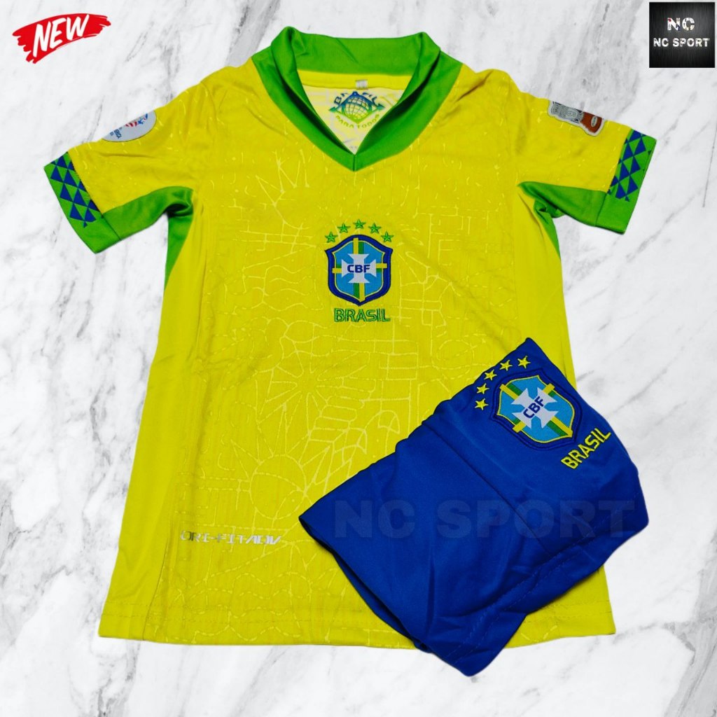 Brazil National Team Children's Sportswear Complete Set Of 2025 Shirt ...