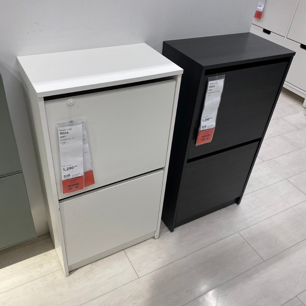 BISSA 2-Compartment Wooden Shoe Cabinet Size 49x93 Cm. | Shopee Singapore