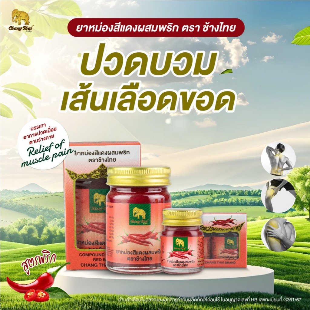 Red Balm Mixed With Chili Thai Elephant Brand | Shopee Singapore